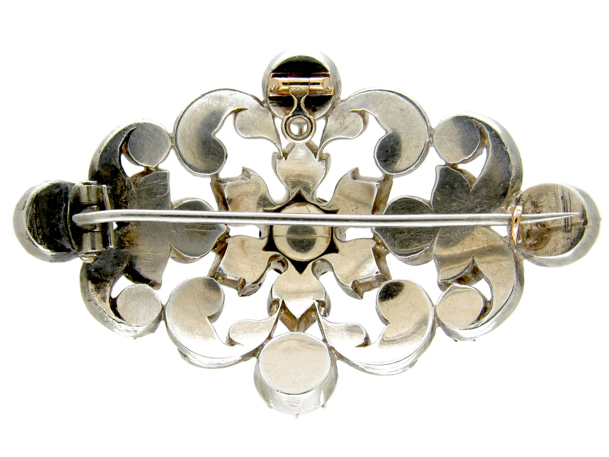 Victorian Silver & Paste Brooch (733E) | The Antique Jewellery Company