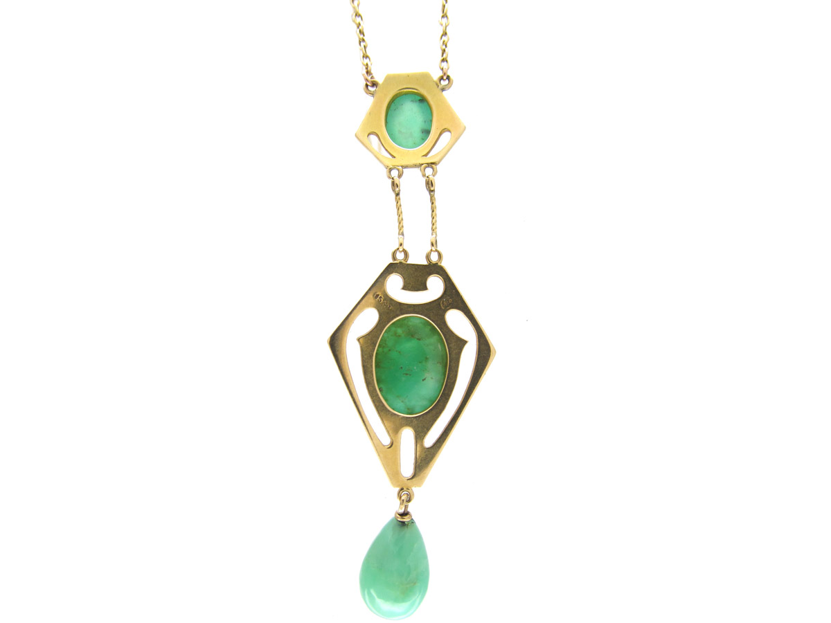 Murrle Bennett 15ct Gold & Jade Necklace (57C) | The Antique Jewellery ...