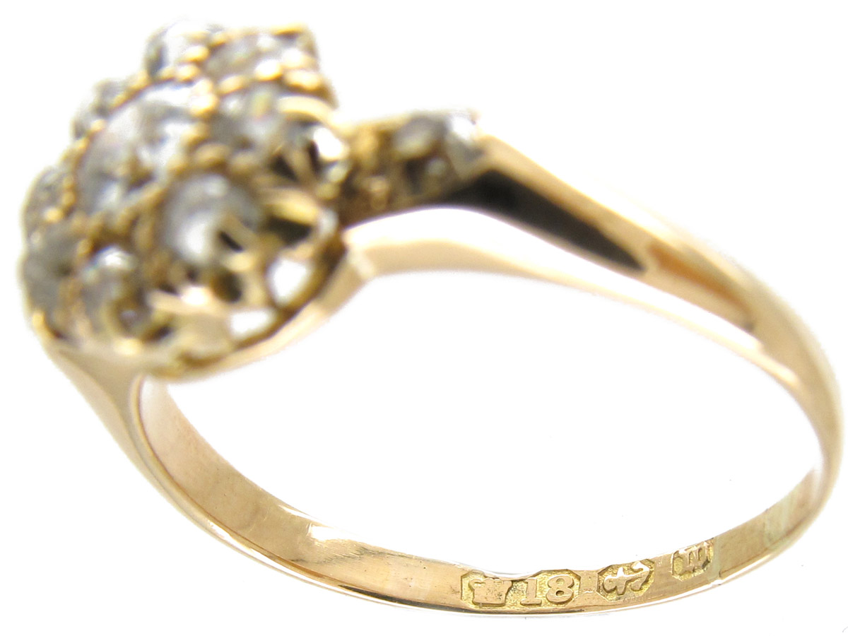 Victorian 18ct Gold & Diamond Cluster Ring (792E) | The Antique ...