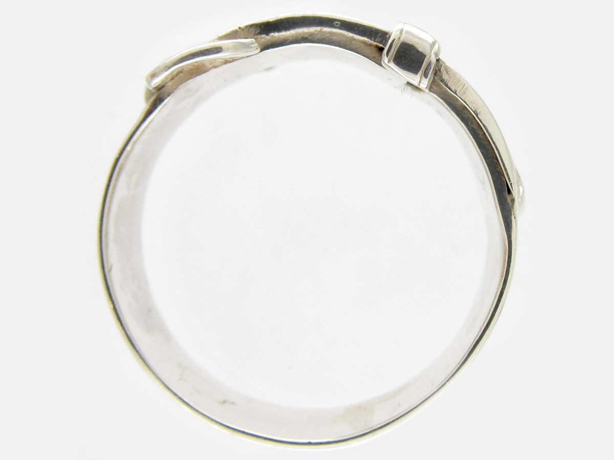 Victorian Wide Silver Buckle Ring (837M) | The Antique Jewellery Company