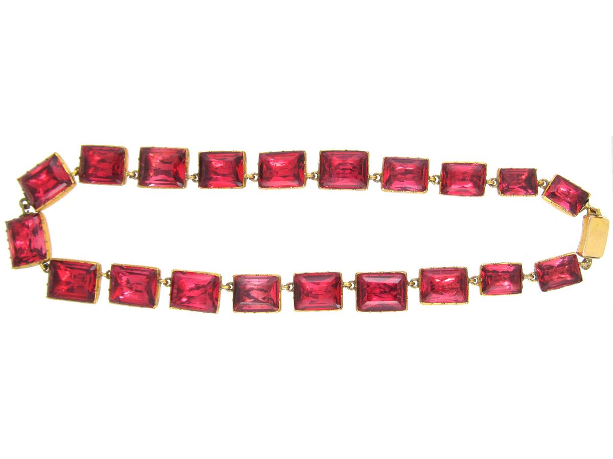 Georgian Pink Paste Collar (934B/OJ) | The Antique Jewellery Company