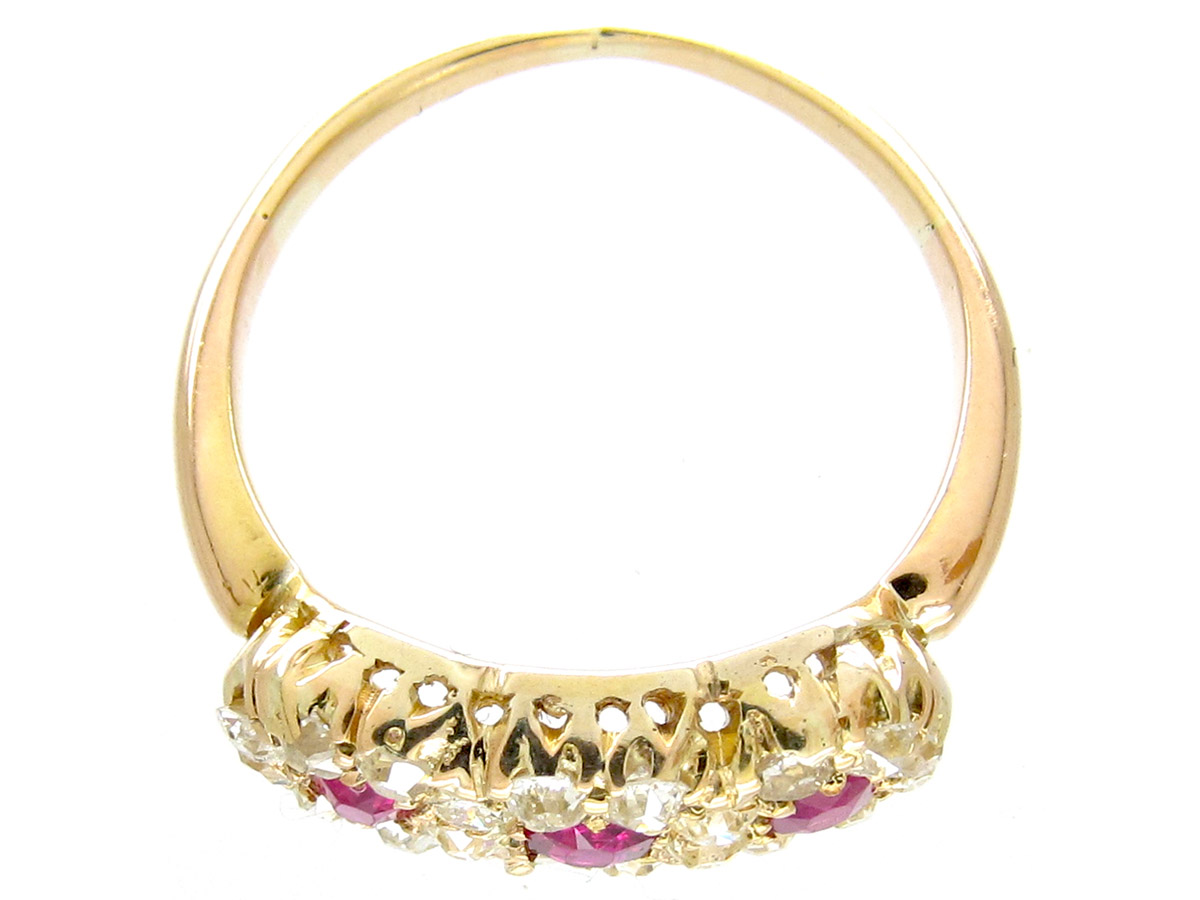 Edwardian 18ct Gold Ruby & Diamond Triple Cluster Ring (923E) | The ... Edwardian 18ct Gold Ruby & Diamond Triple Cluster Ring (923E) | The ...