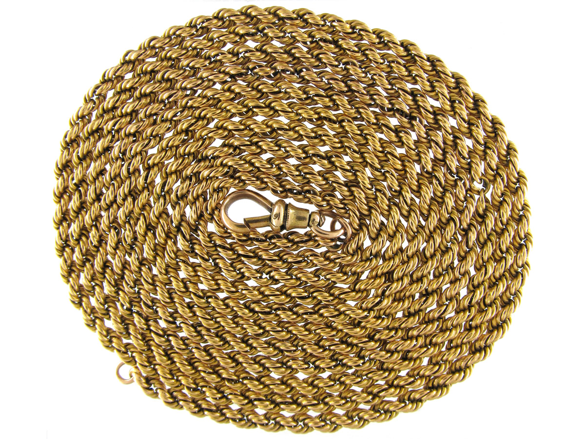 Victorian 15ct Gold Prince of Wales Twist Long Guard Chain (351E) | The ...