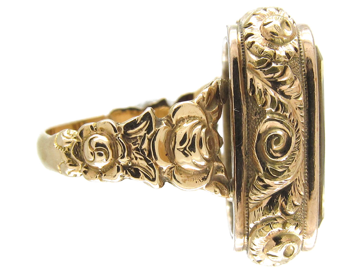 Victorian 15ct Gold & Citrine Seal Ring (19F) | The Antique Jewellery ...