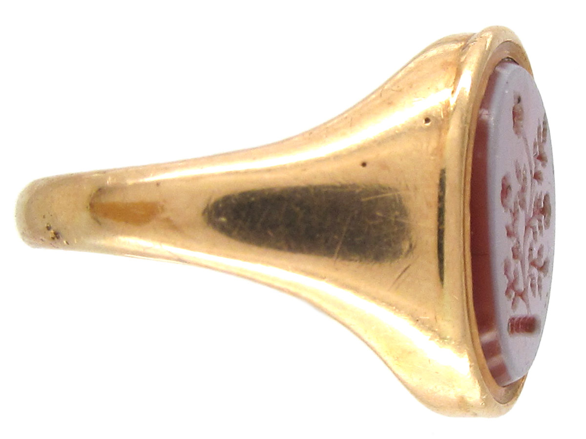 18ct Gold Carnelian Intaglio Signet Ring (57F) | The Antique Jewellery ...