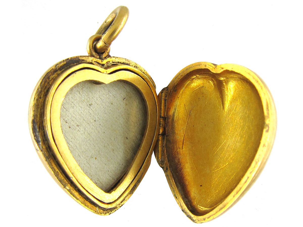 18ct Gold Victorian Blue Enamel Heart Locket (80F) | The Antique ...