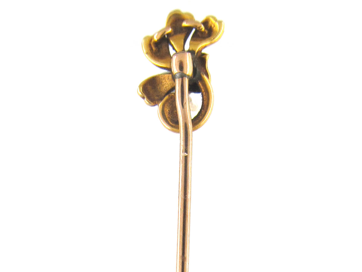 Jubilee Enamel 15ct Gold Stick Pin (18/O) | The Antique Jewellery Company