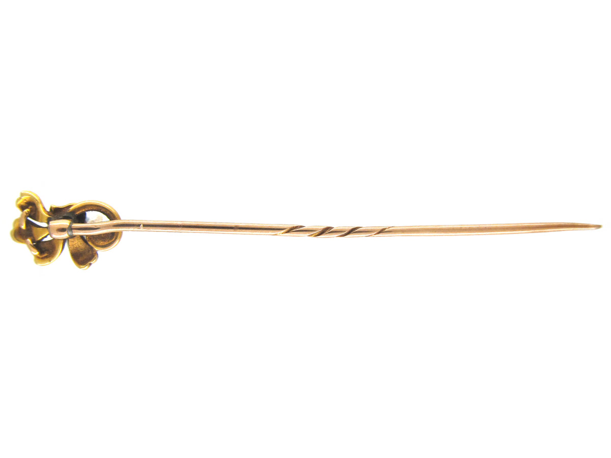 Jubilee Enamel 15ct Gold Stick Pin (18/O) | The Antique Jewellery Company