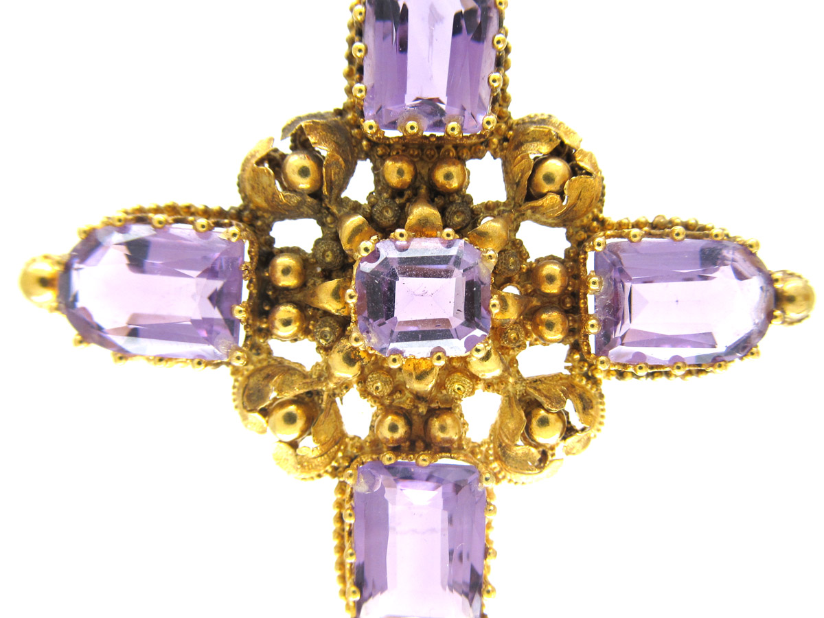 Georgian Large 18ct Gold & Amethyst Cross (137F) | The Antique ...