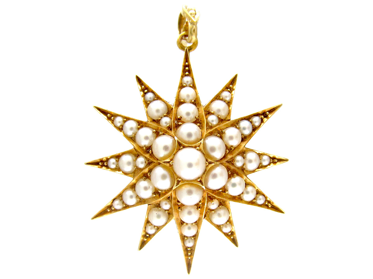Victorian Natural Split Pearl Star Pendant (127F) | The Antique ...