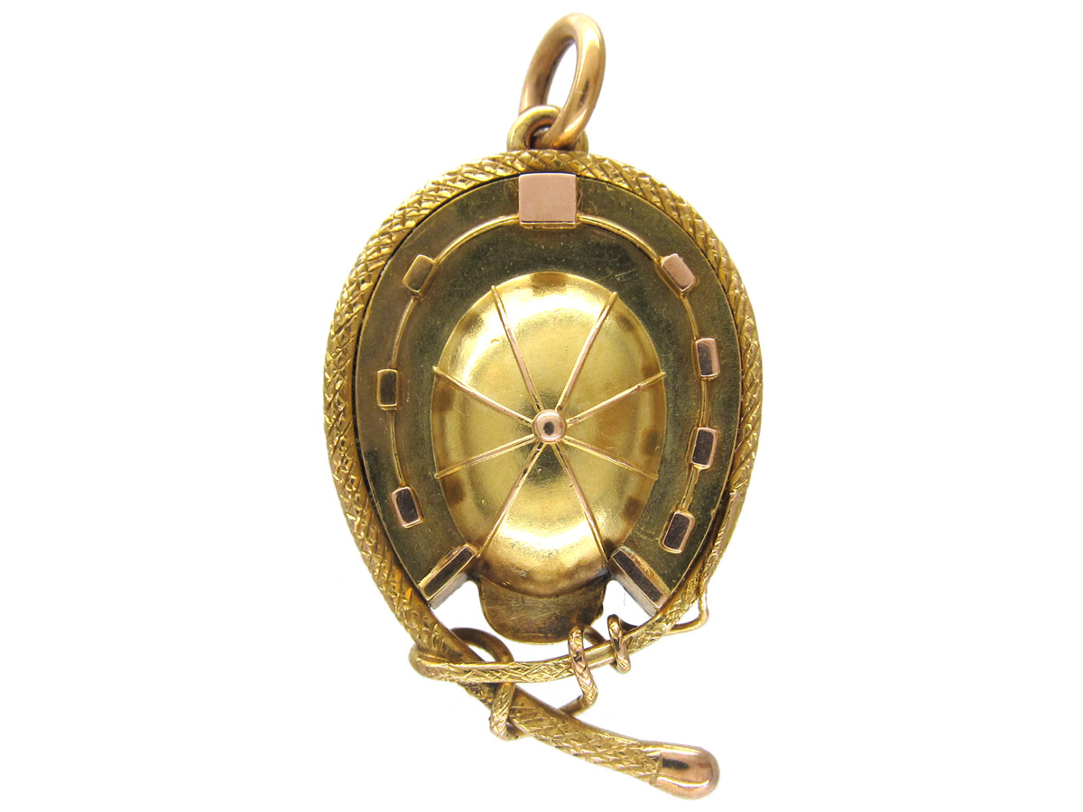 Victorian Fox Hunting & Racing 15ct Gold Locket (279F) | The Antique ...