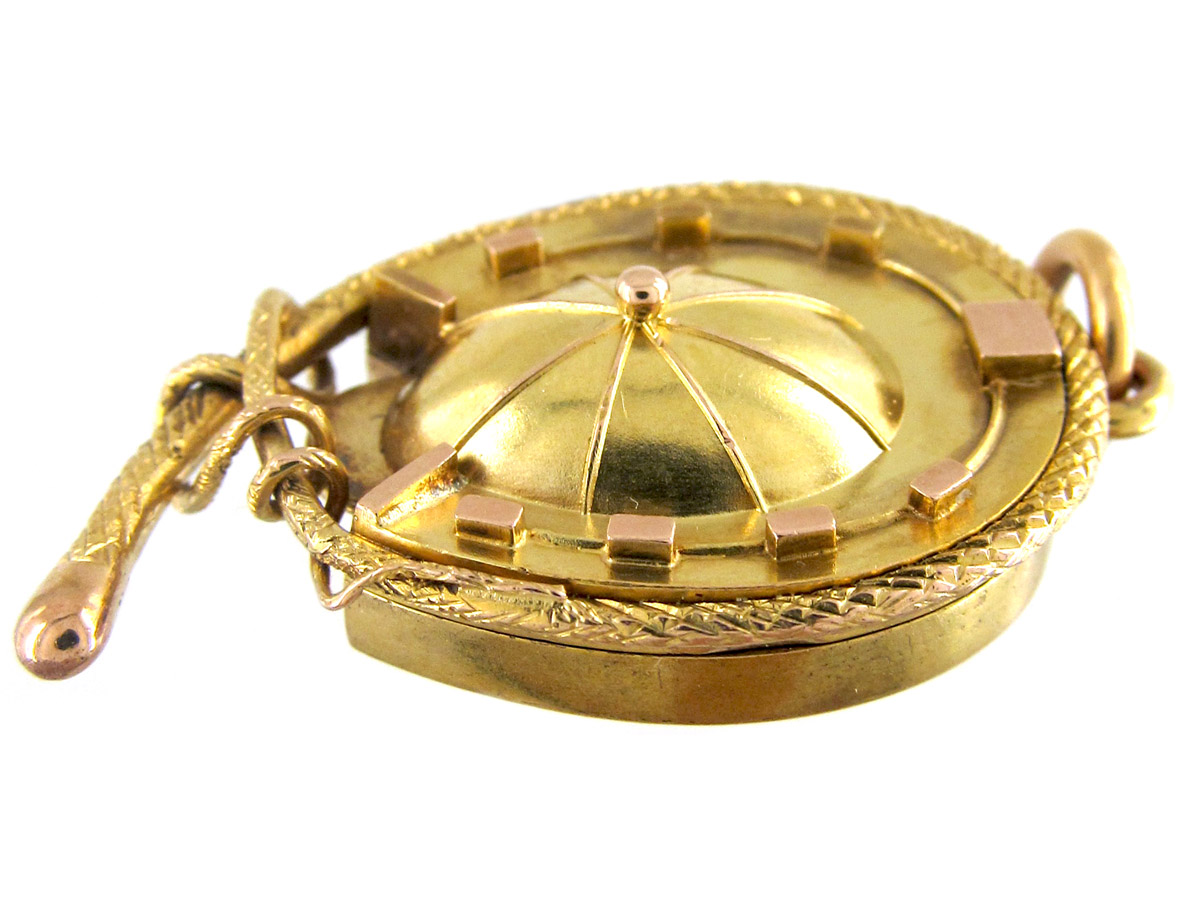 Victorian Fox Hunting & Racing 15ct Gold Locket (279F) | The Antique ...