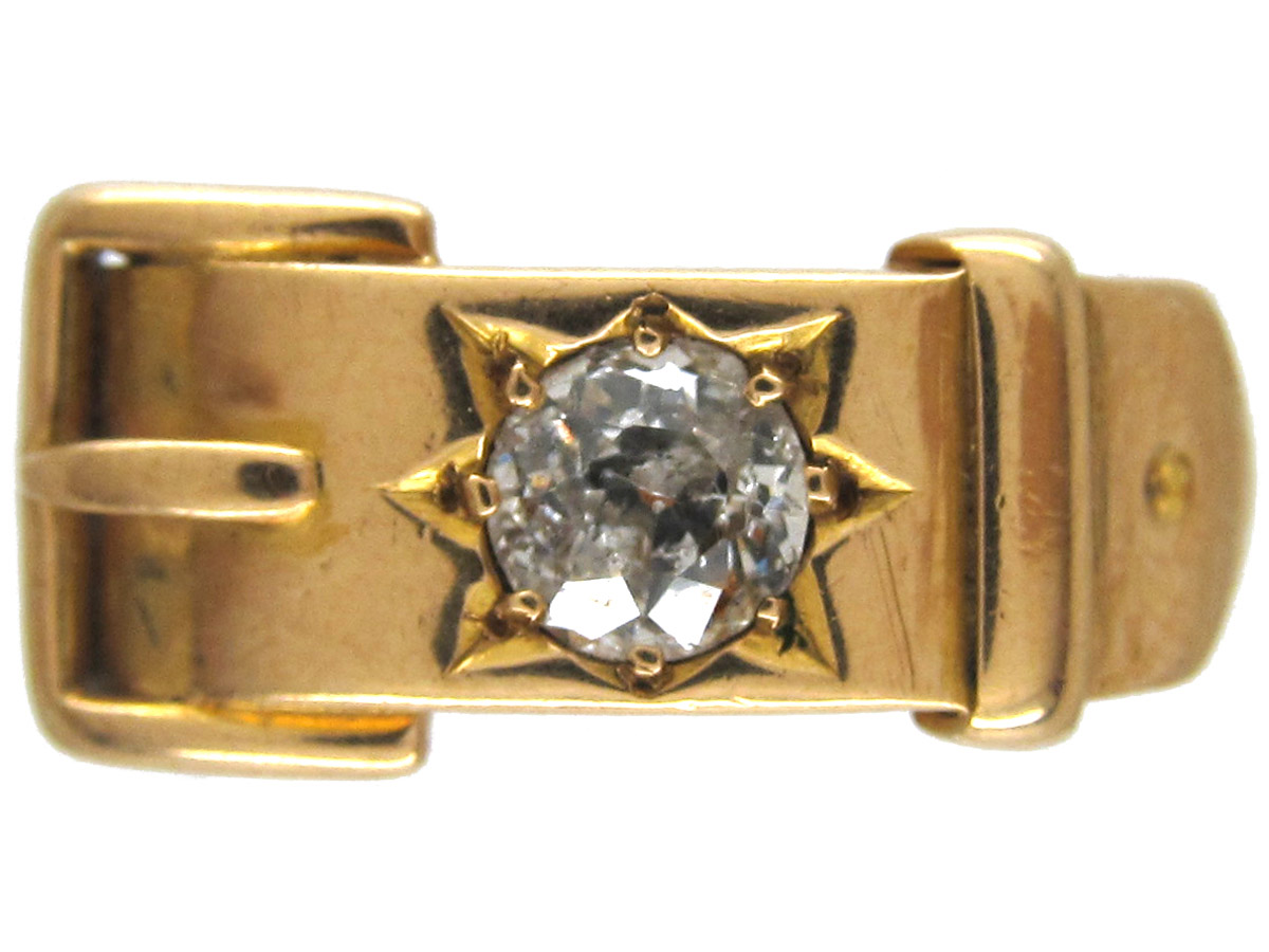 Victorian Diamond Set Buckle Ring (426F) | The Antique Jewellery Company