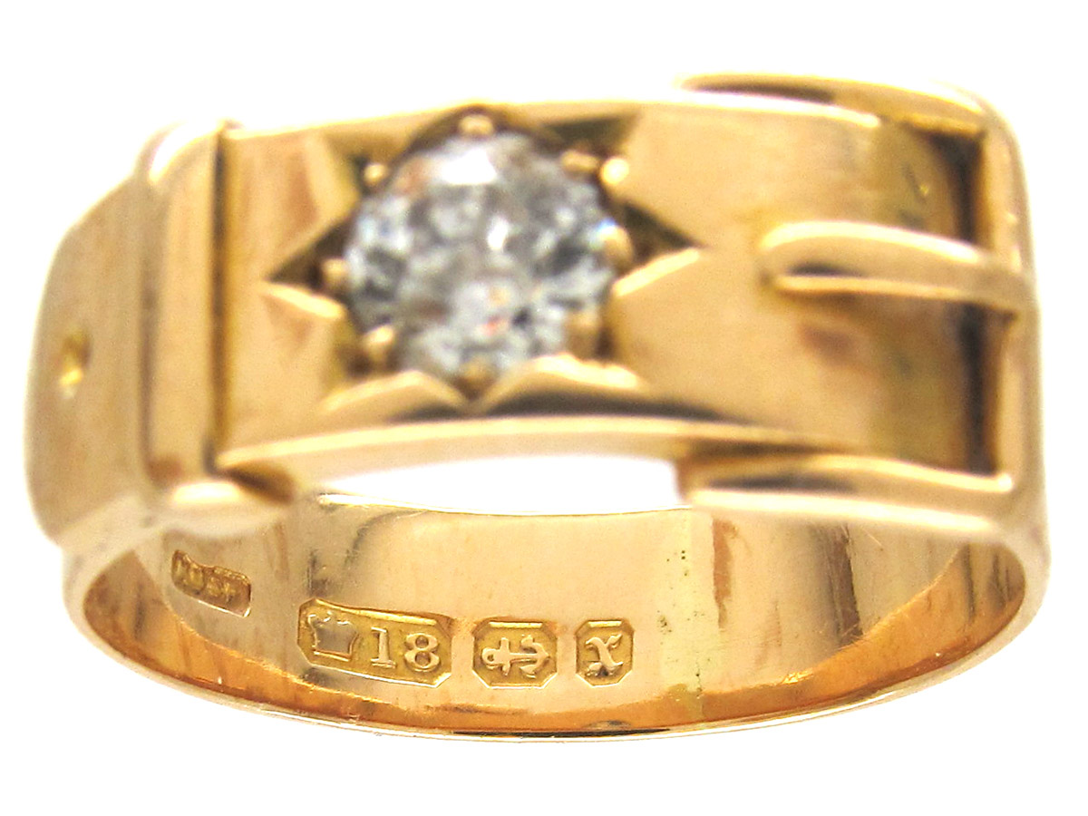 Victorian Diamond Set Buckle Ring (426F) | The Antique Jewellery Company