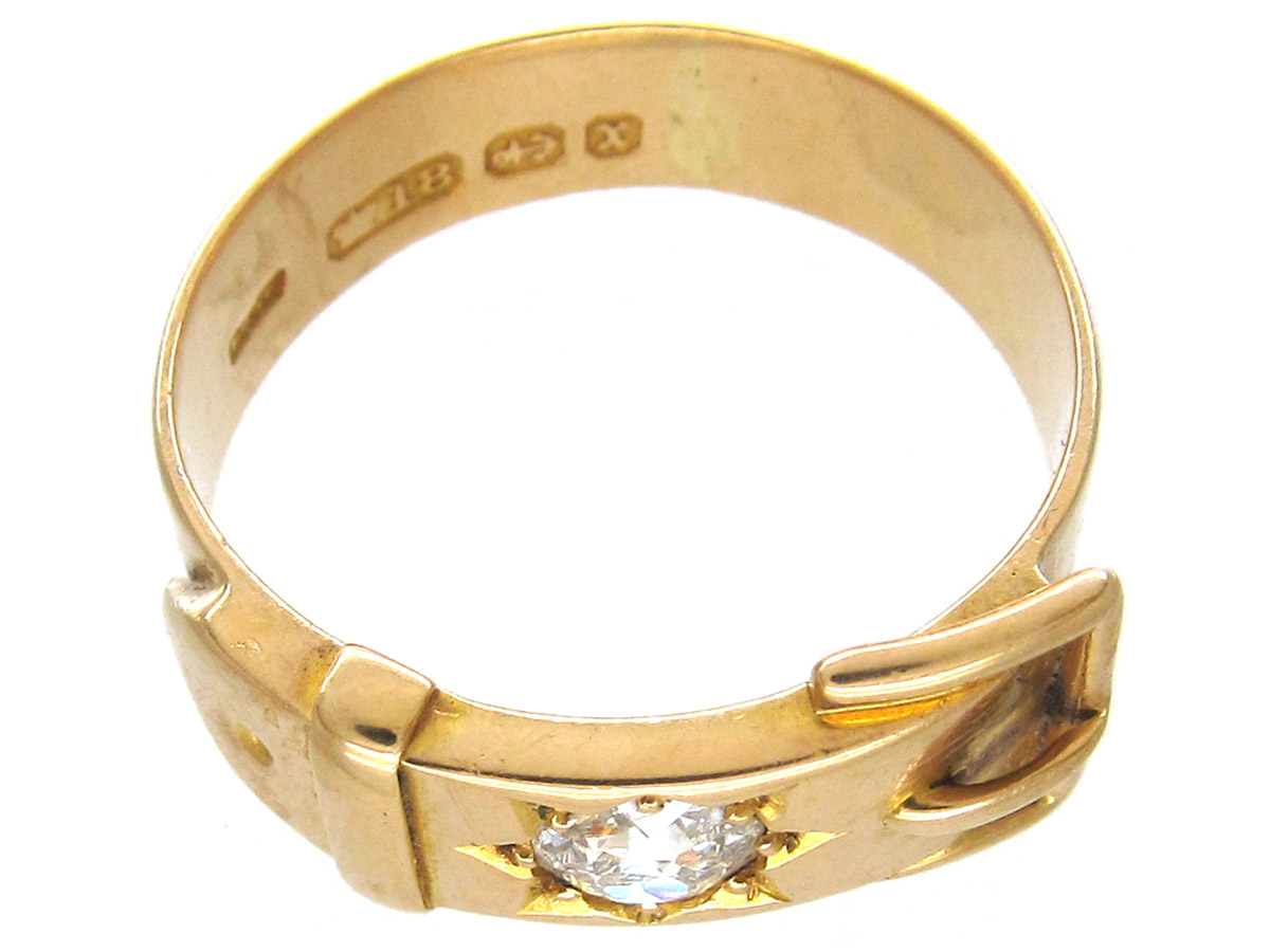 Victorian Diamond Set Buckle Ring (426F) | The Antique Jewellery Company