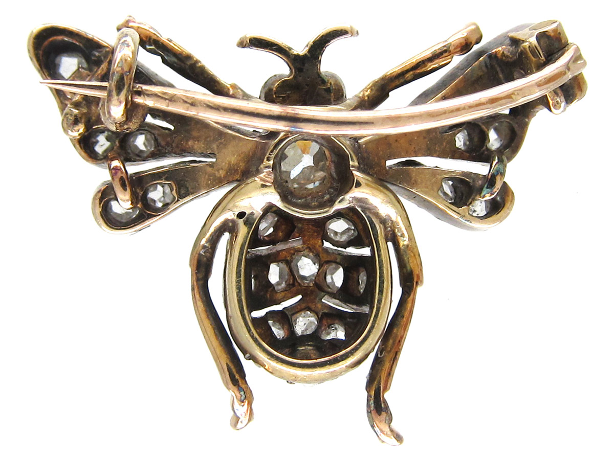 Diamond & Ruby Bee Brooch (447F) | The Antique Jewellery Company