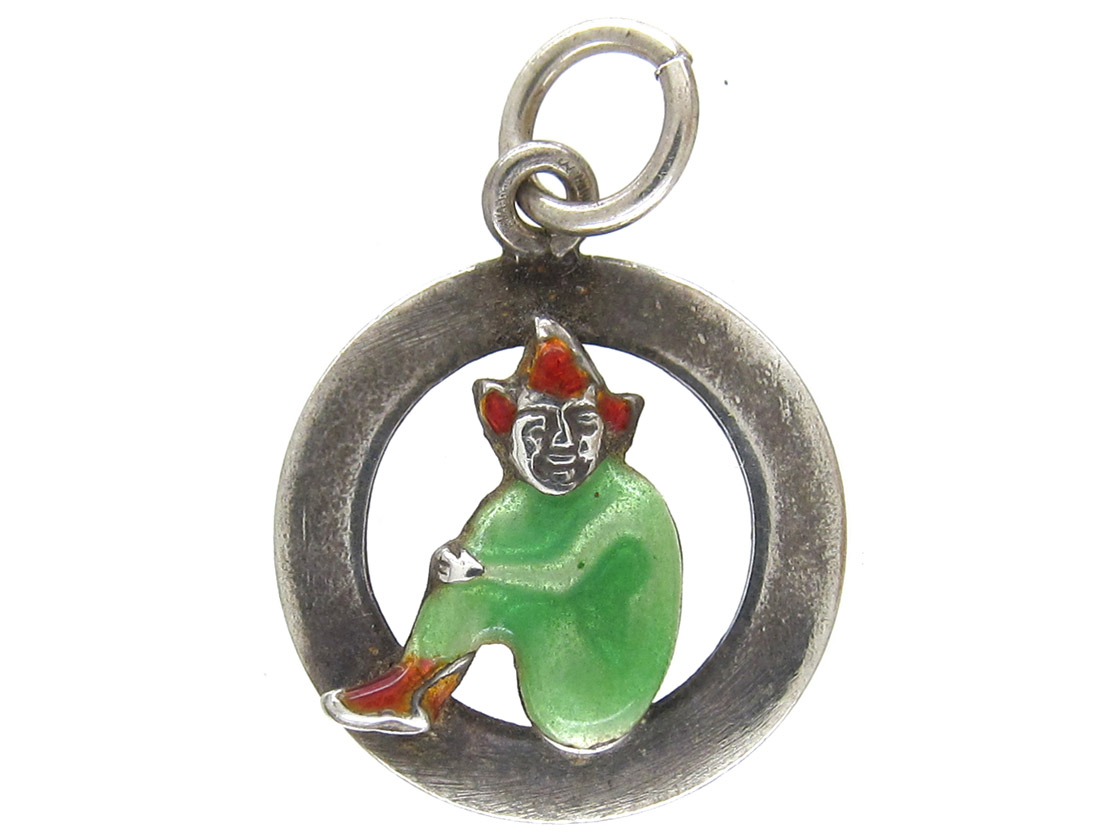 Silver & Enamel Pixie Charm (423F) | The Antique Jewellery Company