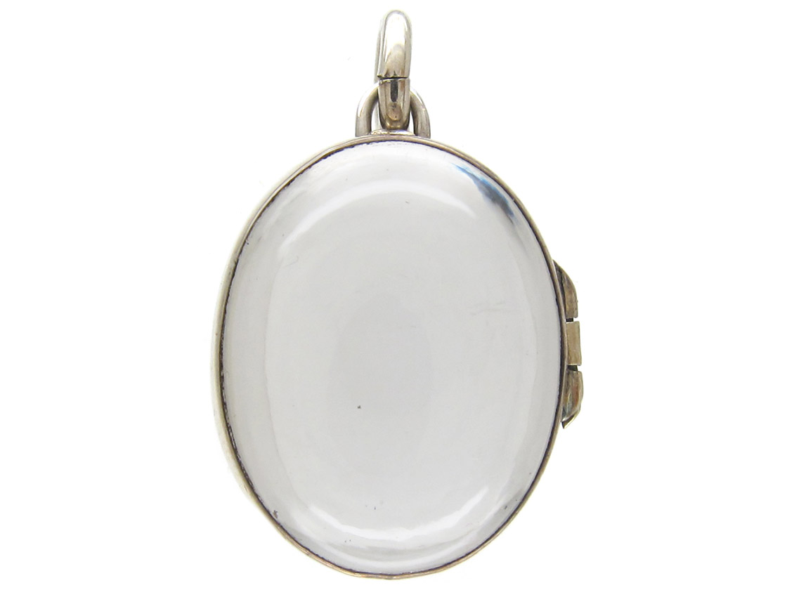 Victorian Rock Crystal Oval Silver Locket (536F) | The Antique ...