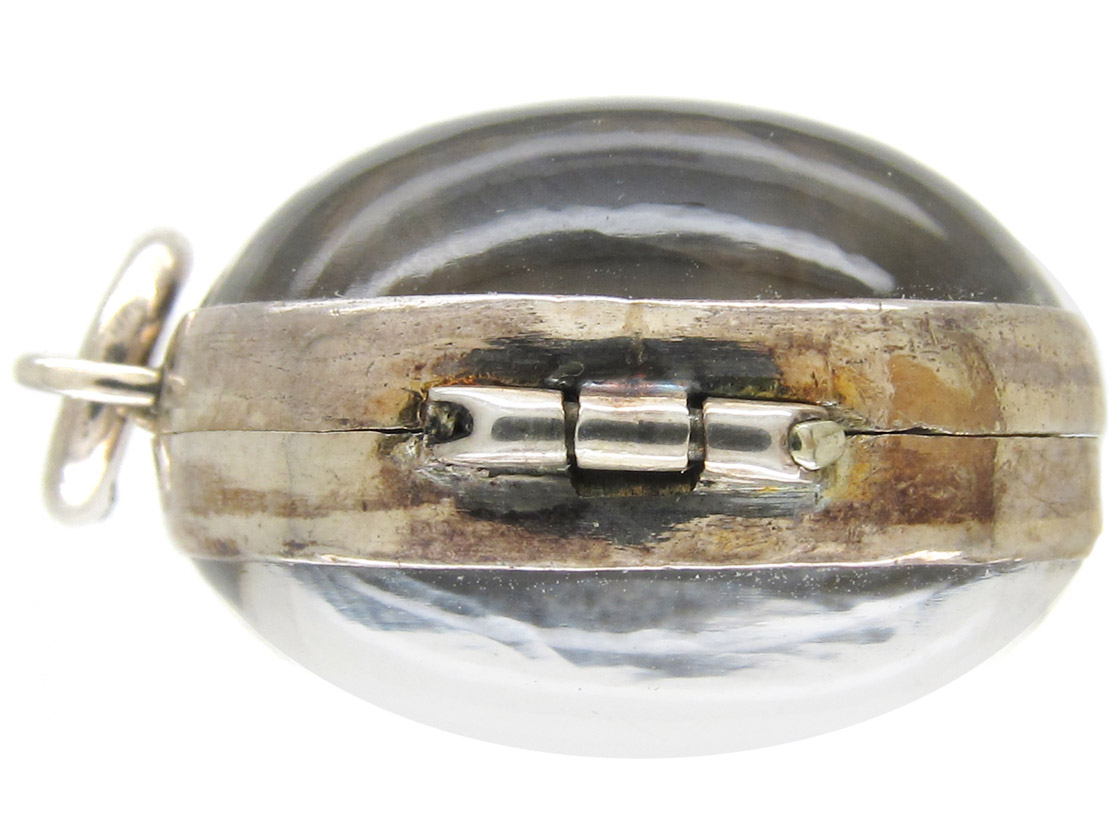 Victorian Rock Crystal Oval Silver Locket (536F) | The Antique ...