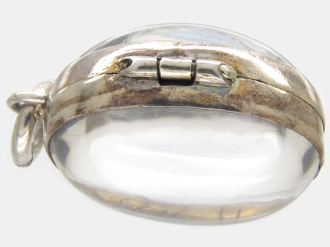 Victorian Rock Crystal Oval Silver Locket (536F) | The Antique ...