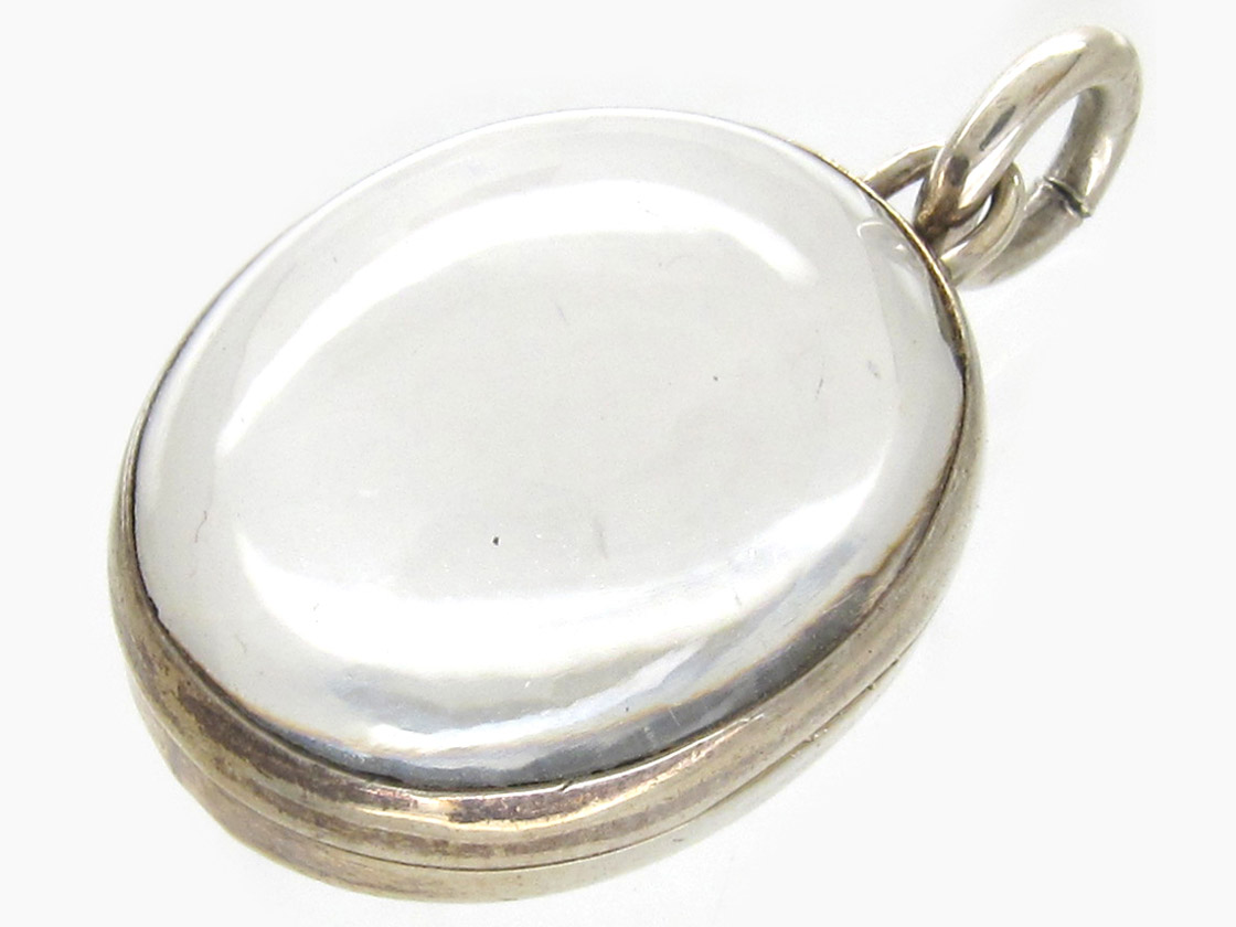 Victorian Rock Crystal Oval Silver Locket (536F) | The Antique ...