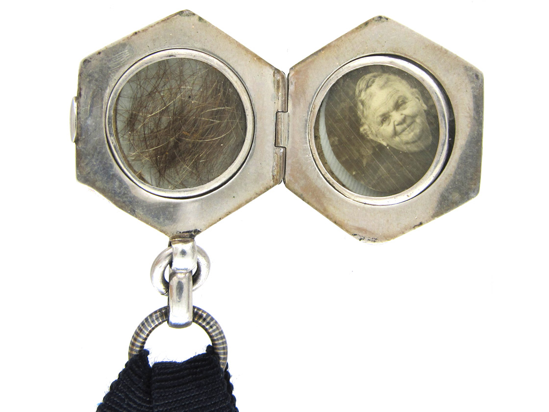 Edwardian Silver & Niello Locket on Strap (555F) | The Antique ...