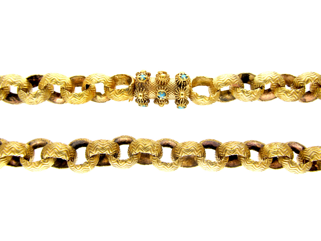Georgian 18ct Gold Chain with Barrel Clasp (569F) | The Antique ...