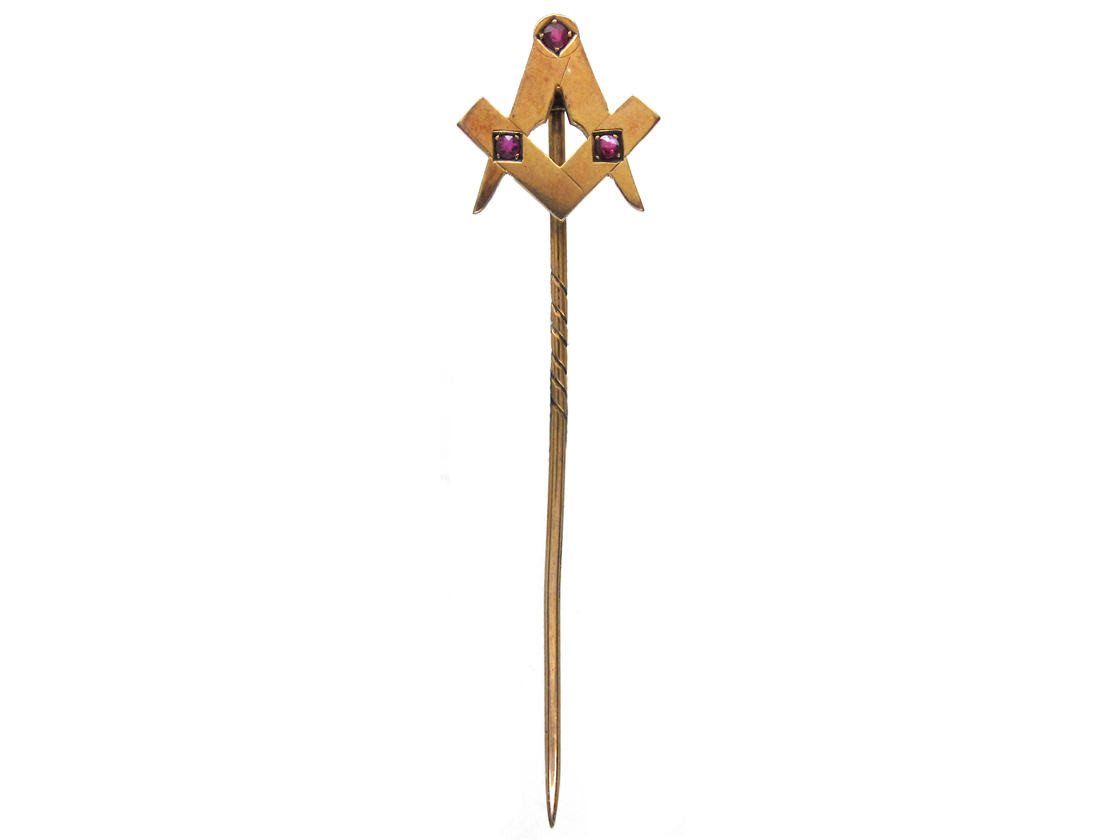 Masonic 9ct Gold Stick Pin (511F) | The Antique Jewellery Company