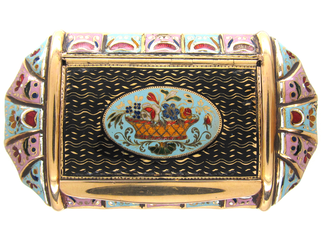Early 19th Century Swiss Enamel Gold Box (732F) | The Antique Jewellery ...
