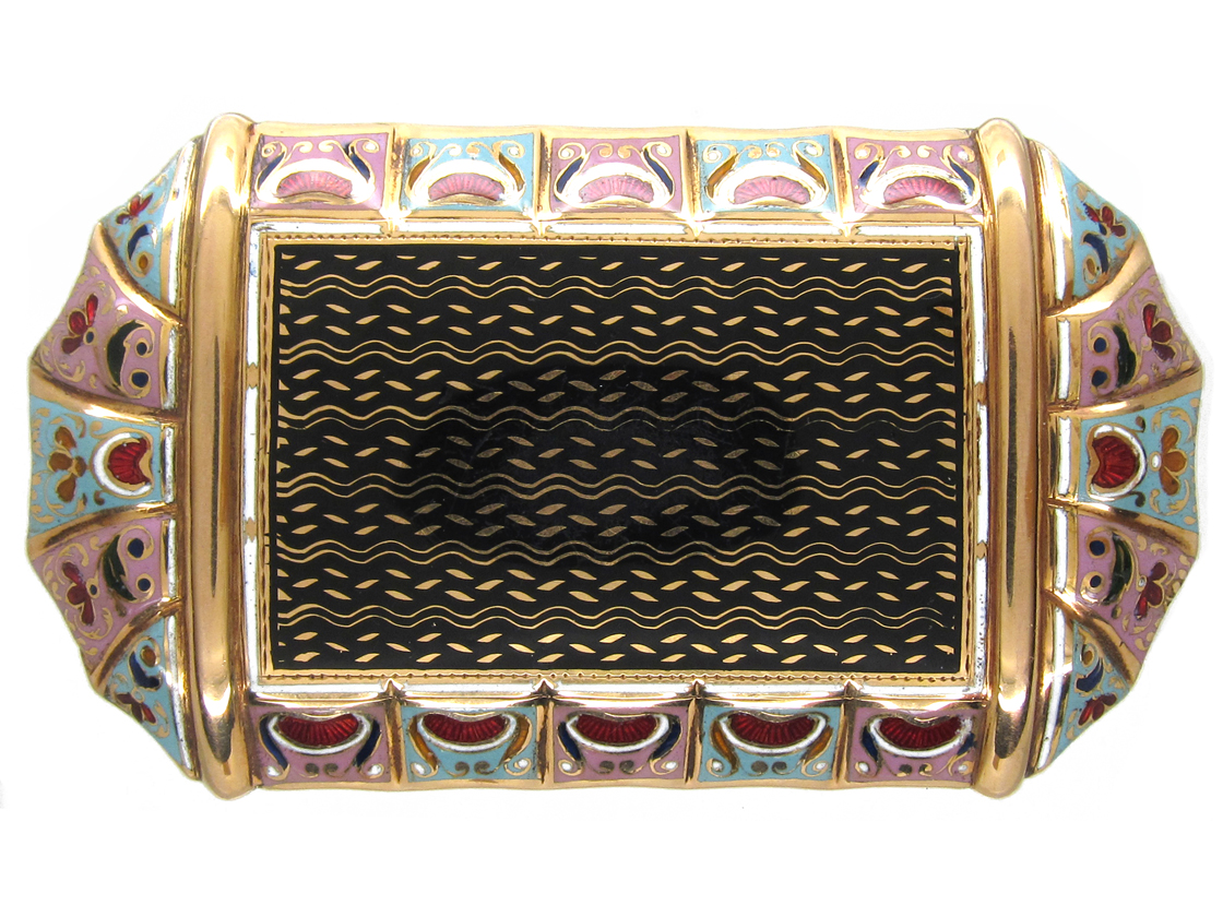 Early 19th Century Swiss Enamel Gold Box (732F) | The Antique Jewellery ...