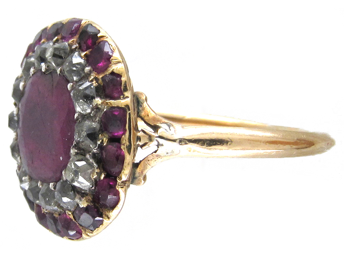 Georgian Almandine Garnet & Diamond Ring (650F) | The Antique Jewellery ...