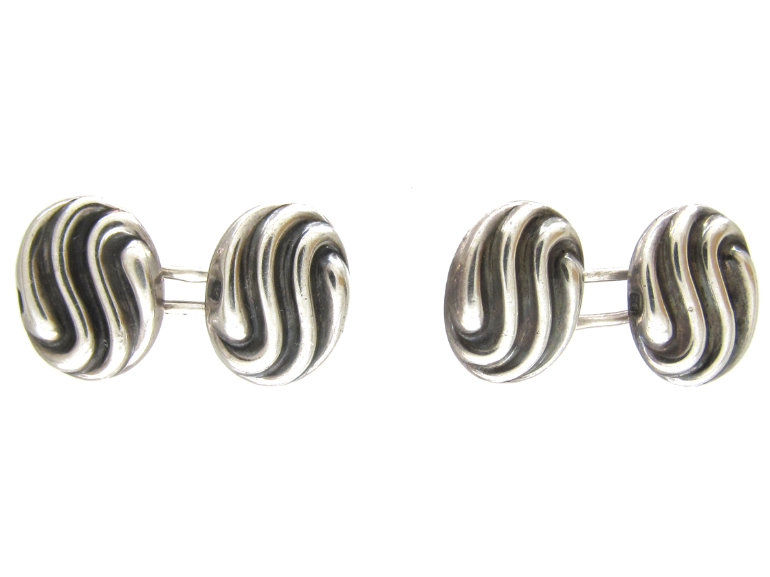 Victorian Silver Curve Design Cufflinks (673F) | The Antique Jewellery ...