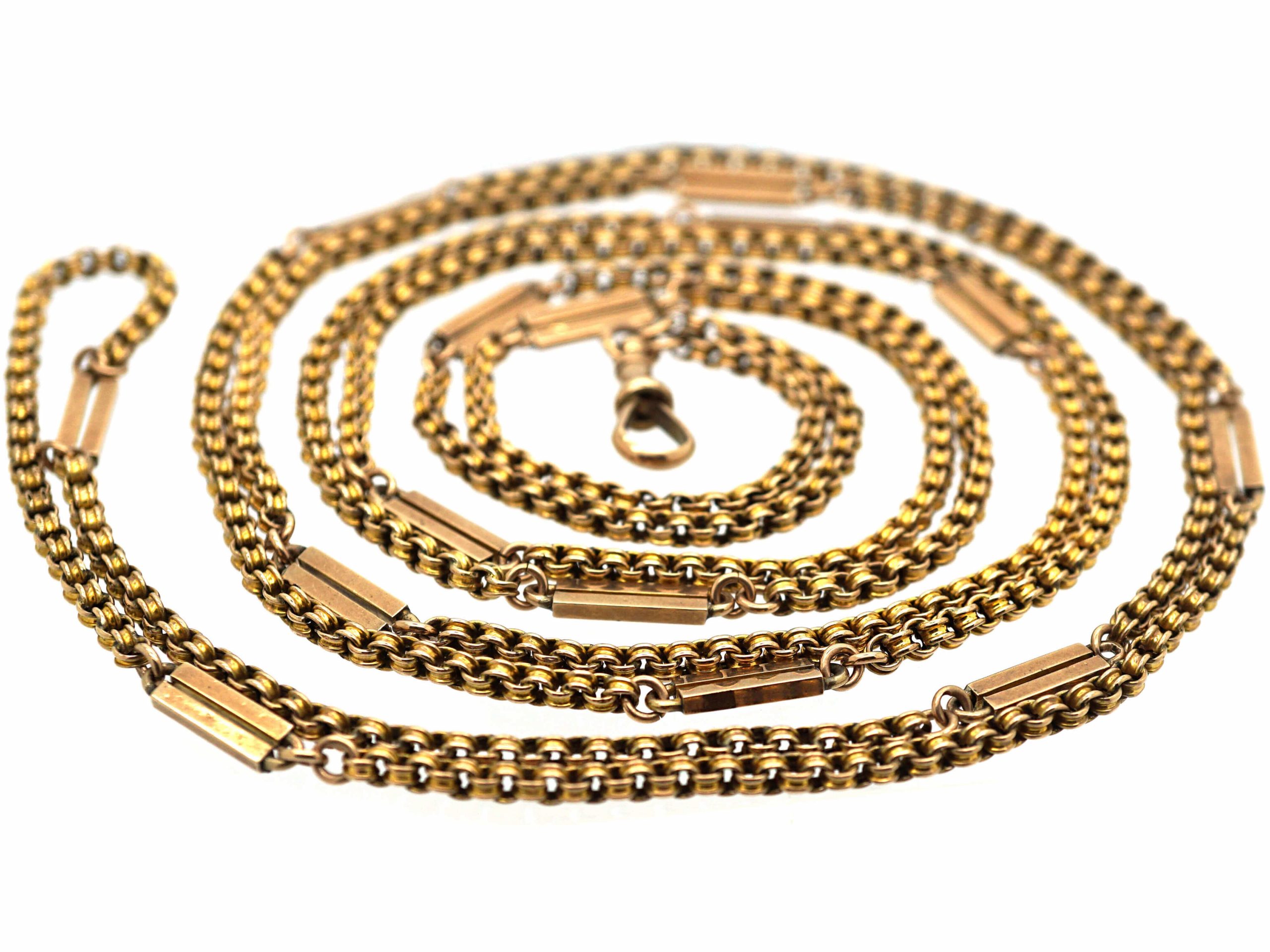 9ct Gold Victorian Guard Chain (672F) | The Antique Jewellery Company