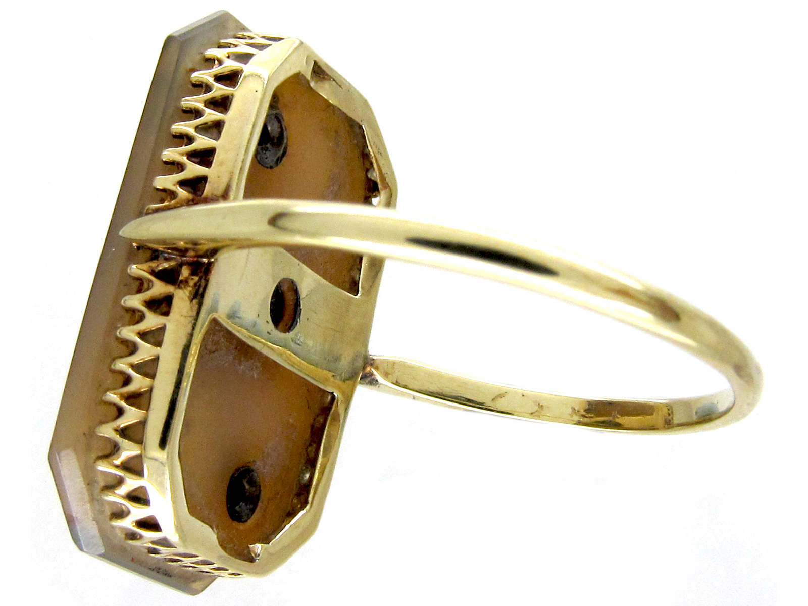 Art Deco 18ct Gold Comet & Stars Carved Carnelian & Pearl Ring (685F ...