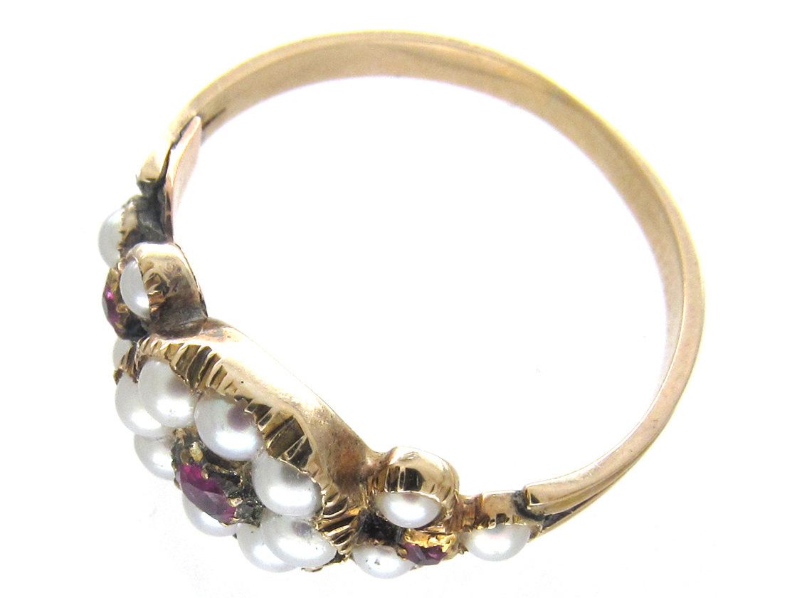 Regency Natural Pearl & Ruby Ring (66F) | The Antique Jewellery Company