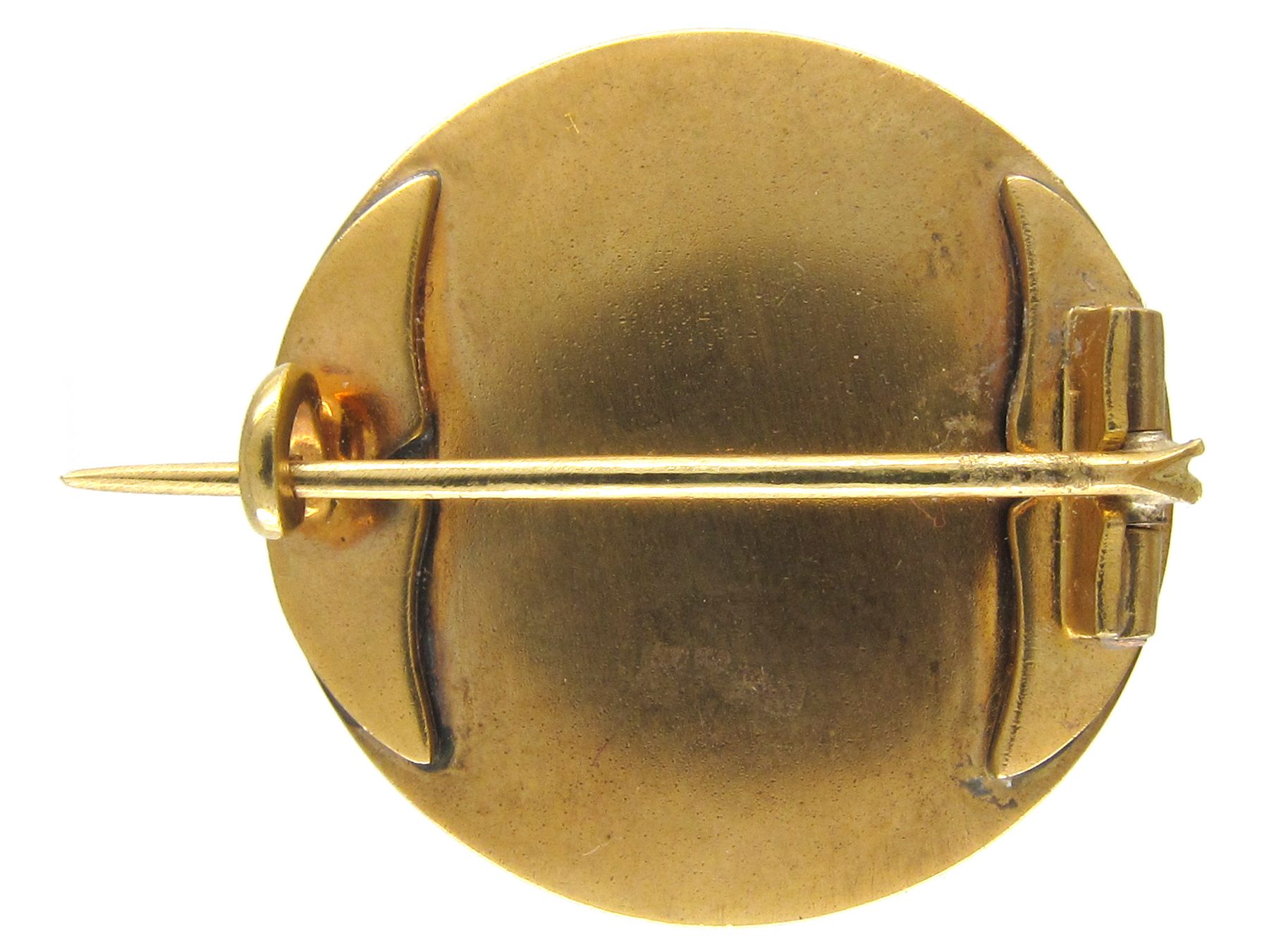 Victorian 18ct Gold Royal Blue Enamel & Diamond Round Brooch (610Z ...