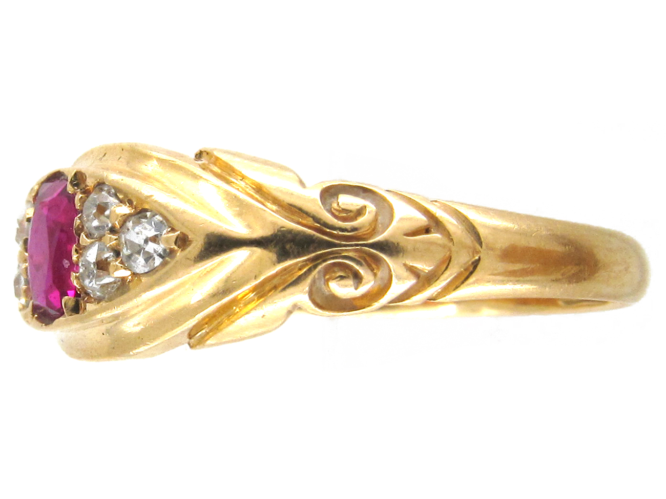 Victorian 18ct Gold Ruby & Diamond Ring (971B/OJ) | The Antique ...