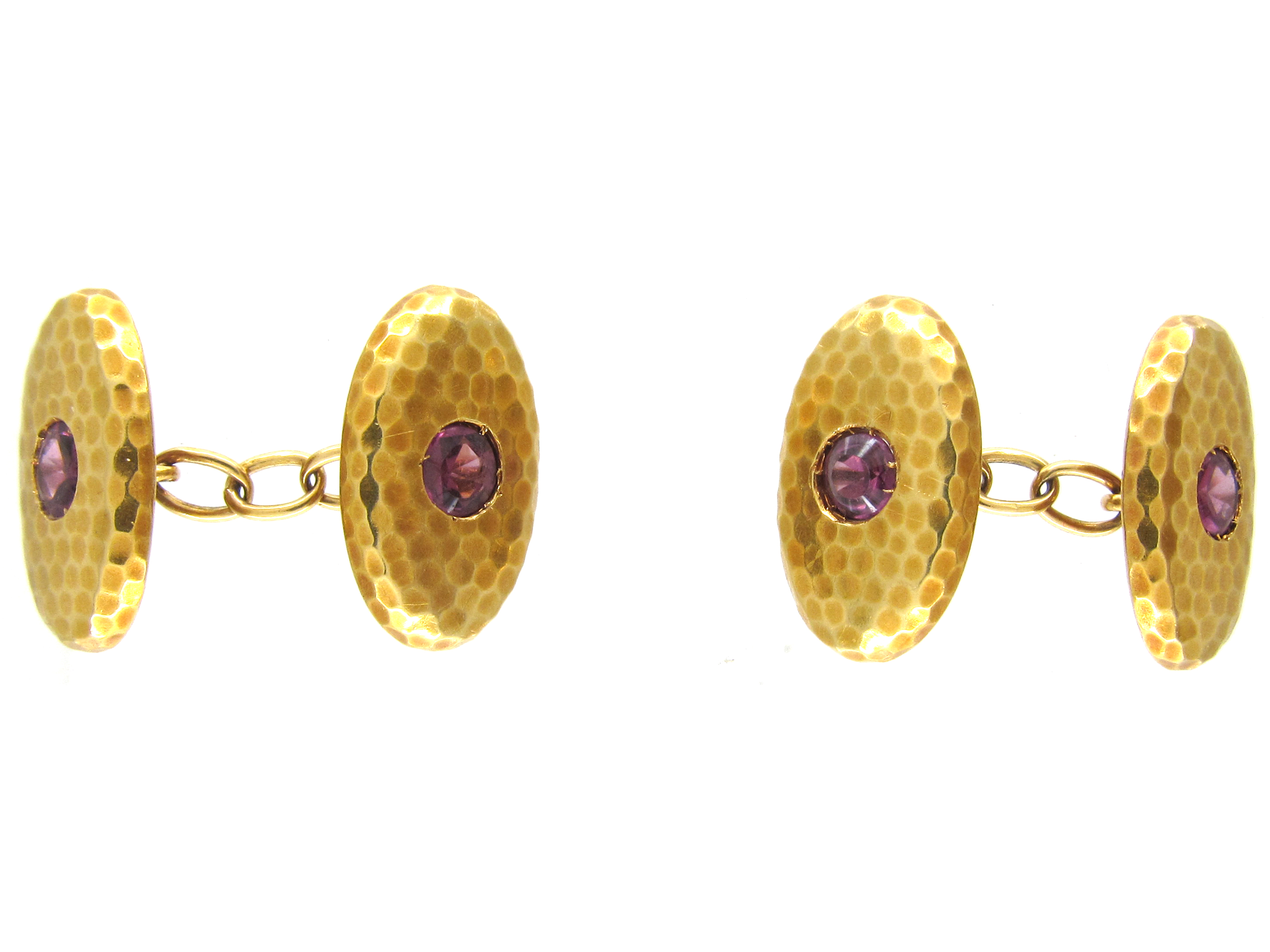 French 18ct Gold & Almandine Garnet Cufflinks (938F) | The Antique ...