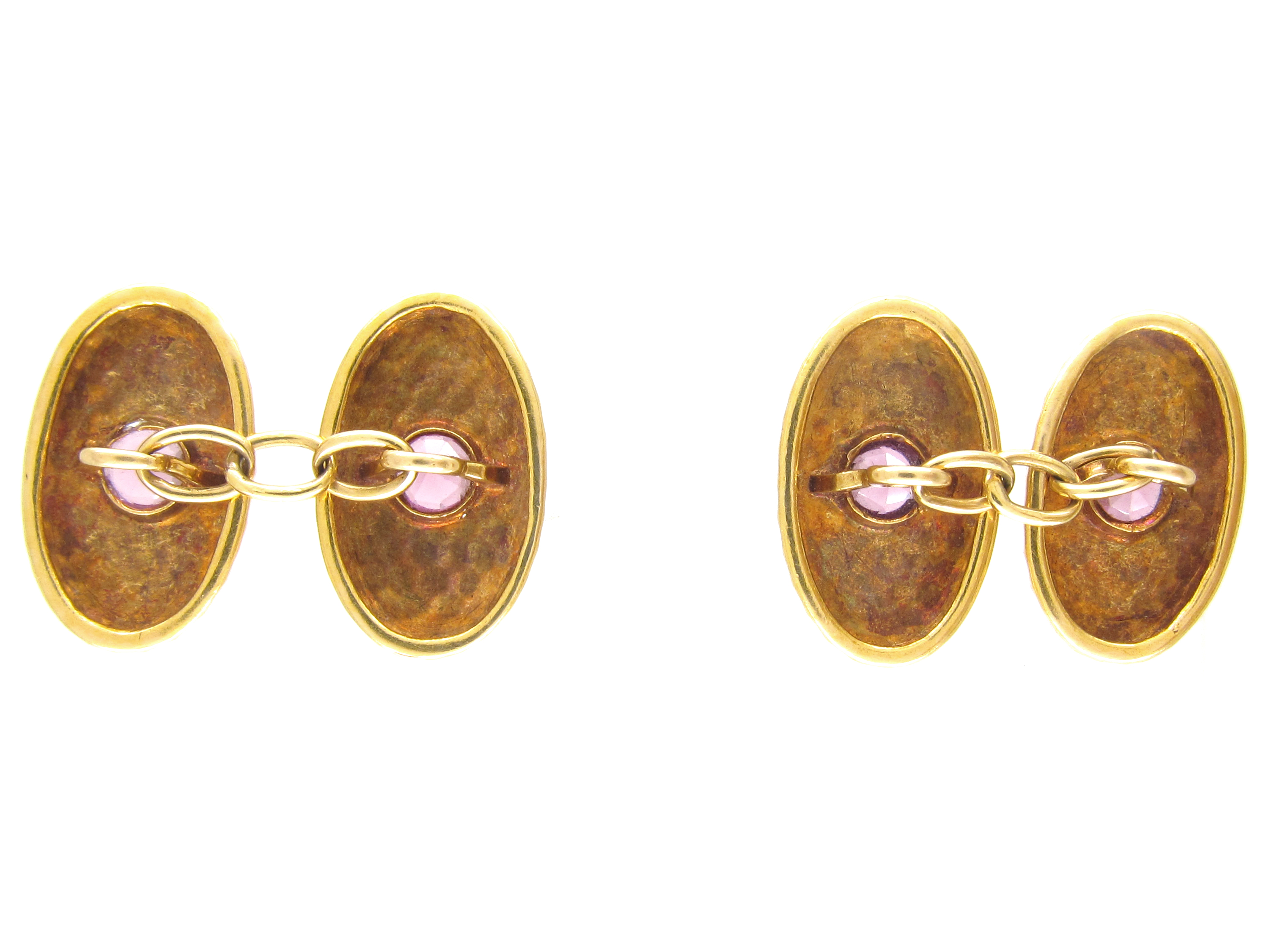 French 18ct Gold & Almandine Garnet Cufflinks (938F) | The Antique ...