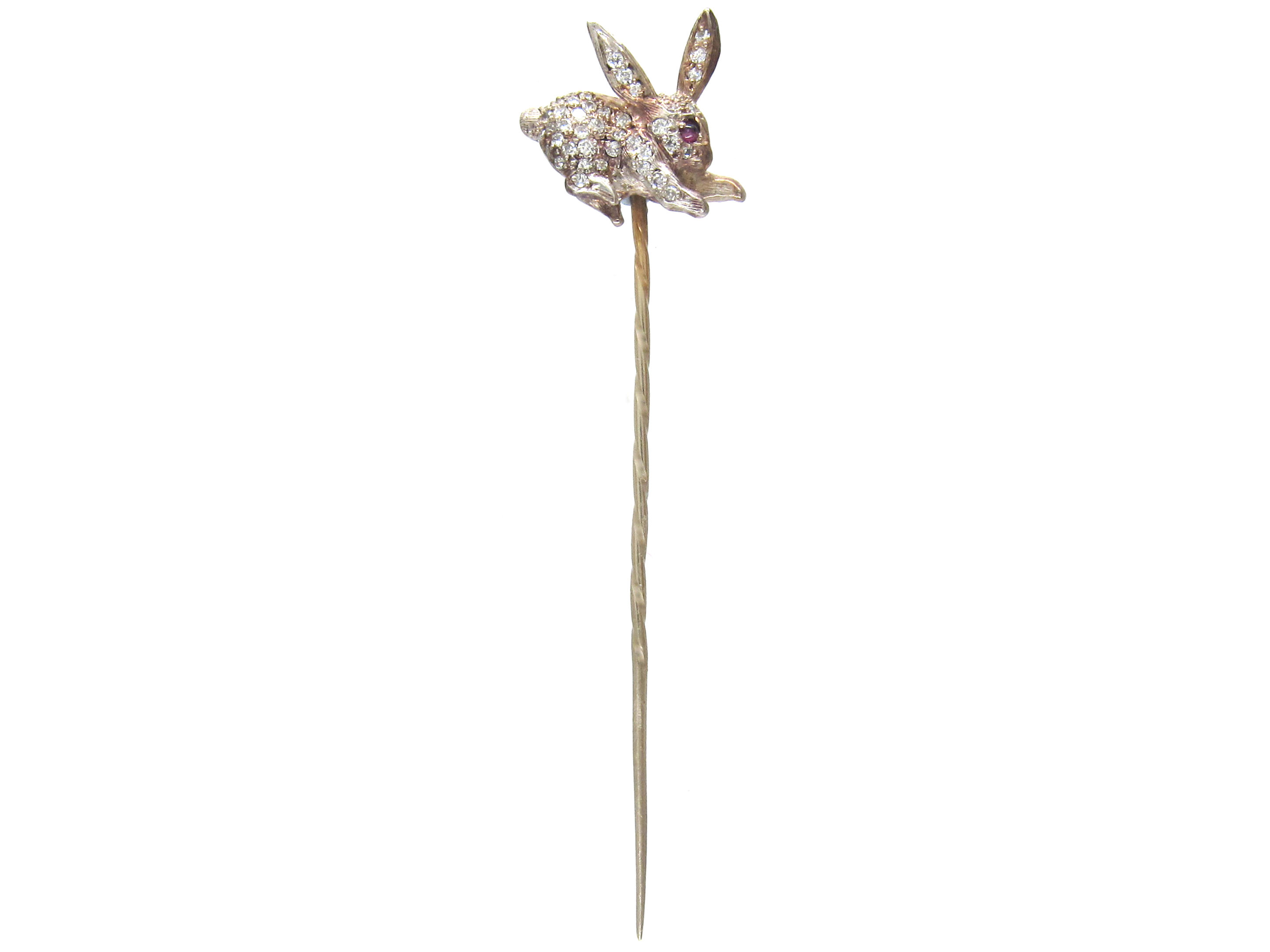 Edwardian Rose Diamond & Ruby Rabbit Stickpin (970F) | The Antique ...