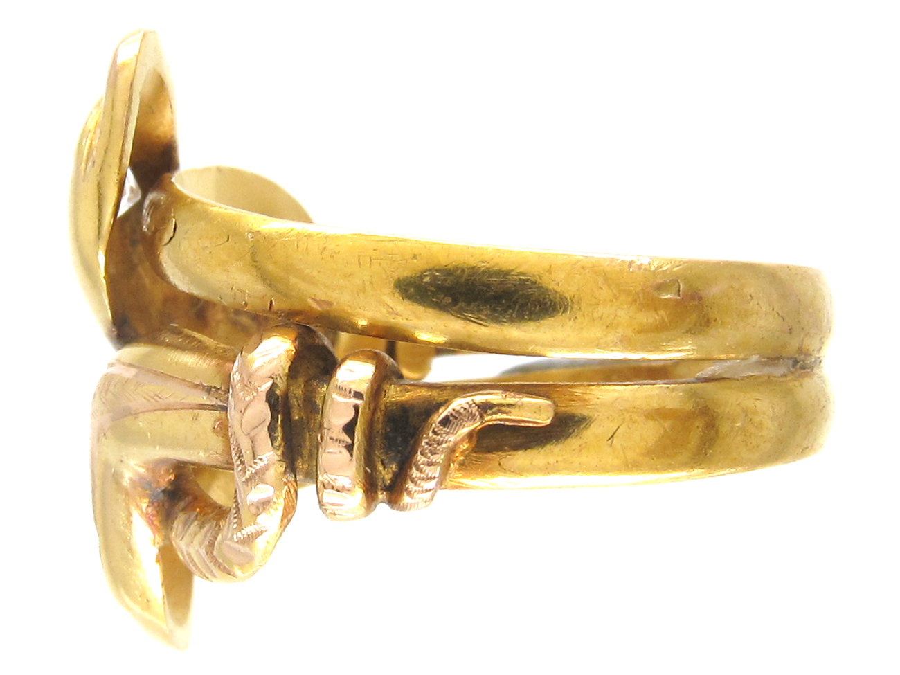 18ct Gold Double Snake Ring set with a Ruby & Diamond (983F) | The ...