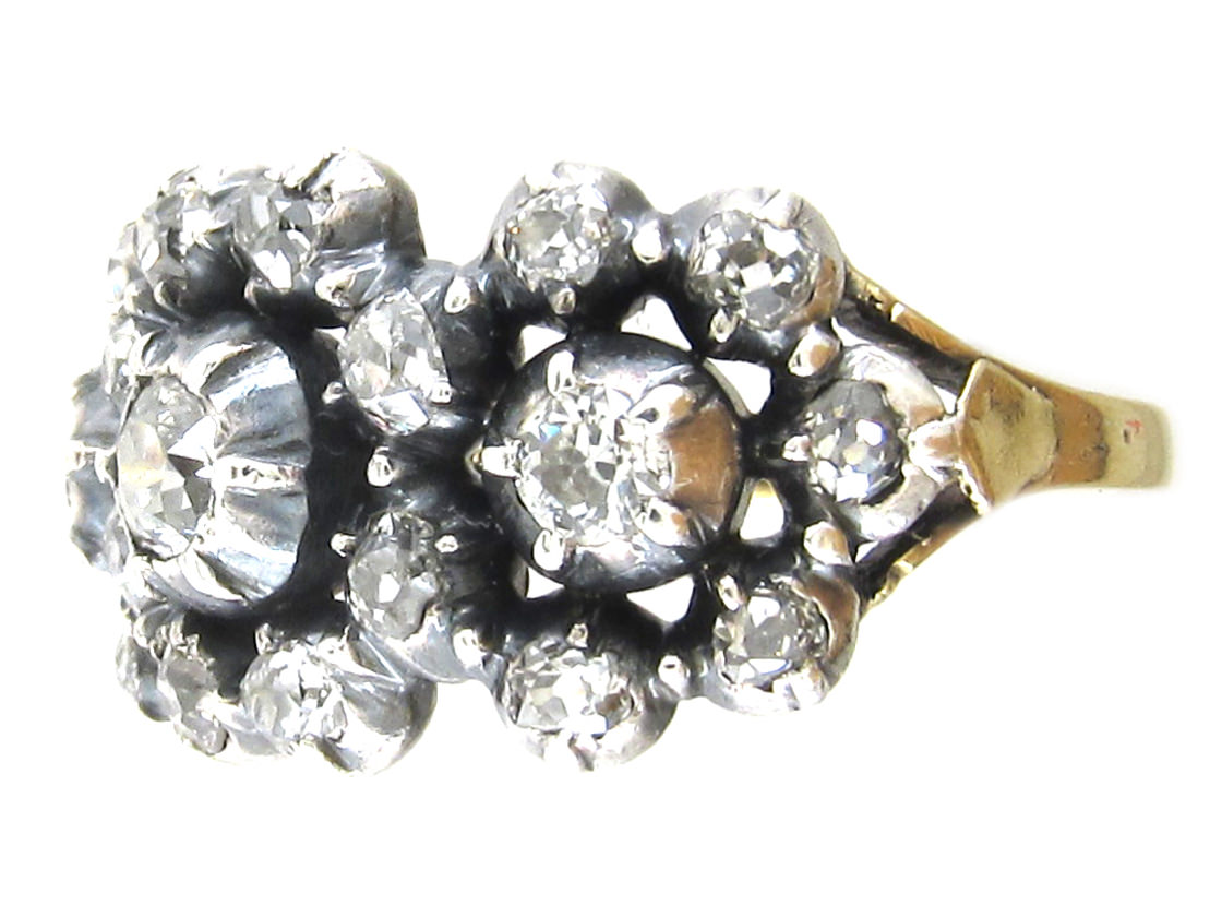 Georgian Diamond Triple Cluster Ring (33G) | The Antique Jewellery Company