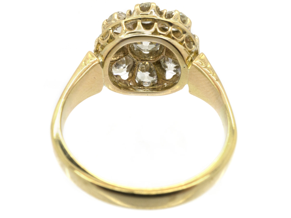 Victorian 18ct Gold Diamond Cluster Ring (60G) | The Antique Jewellery ...