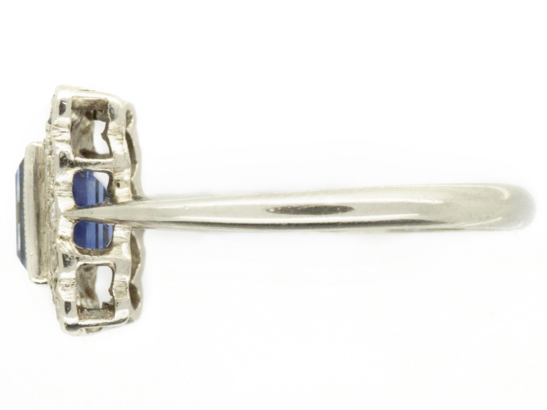 Art Deco Rectangular Sapphire & Diamond Ring (947F) | The Antique ...