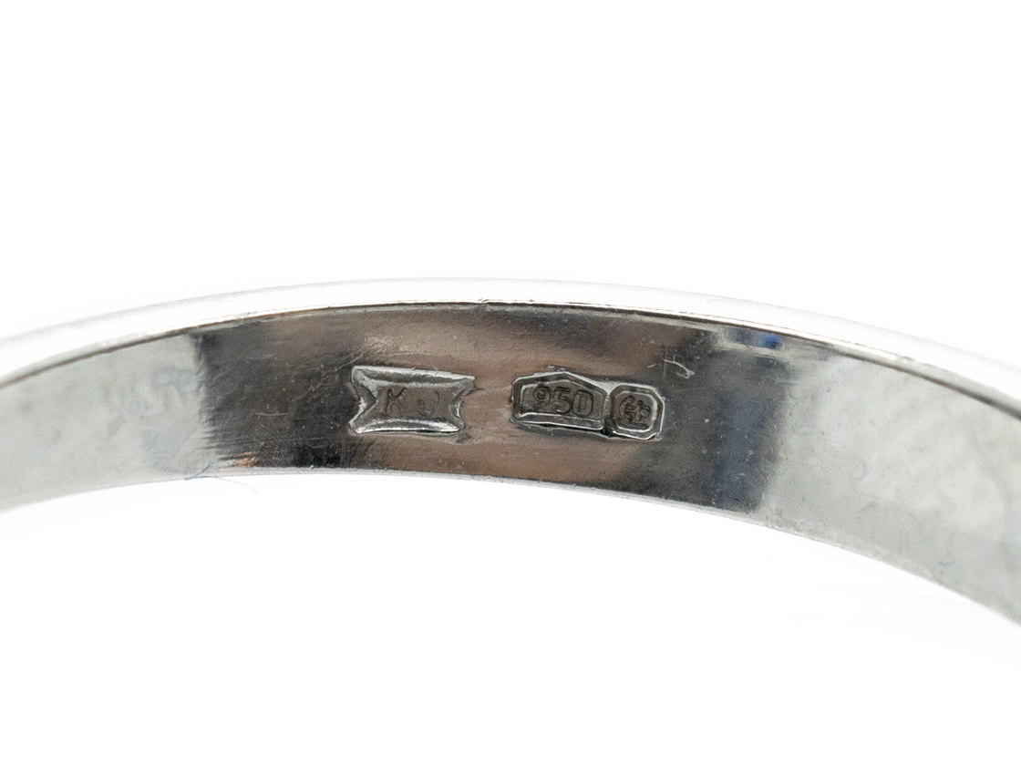 Rectangular Cut Sapphire & Diamond Platinum Ring (67H) | The Antique ...