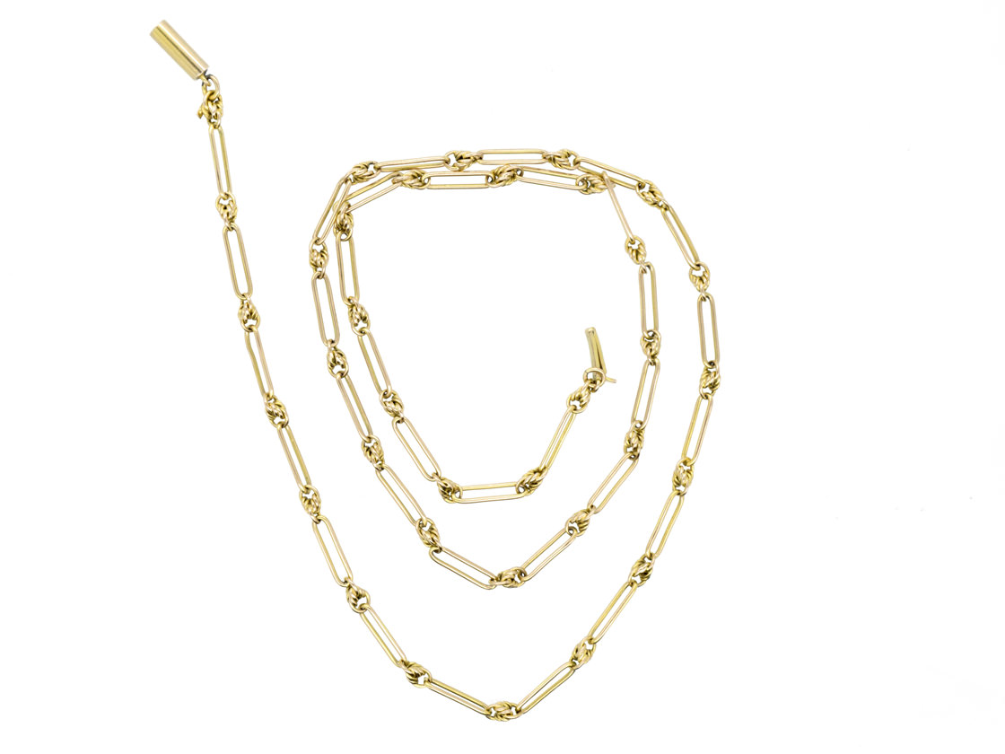Edwardian 9ct Gold Decorative Chain (221G) | The Antique Jewellery Company