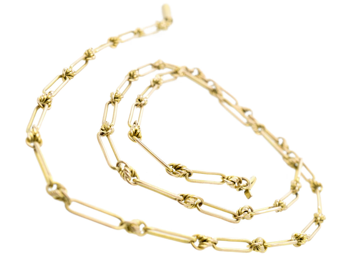 Edwardian 9ct Gold Decorative Chain (221G) | The Antique Jewellery Company