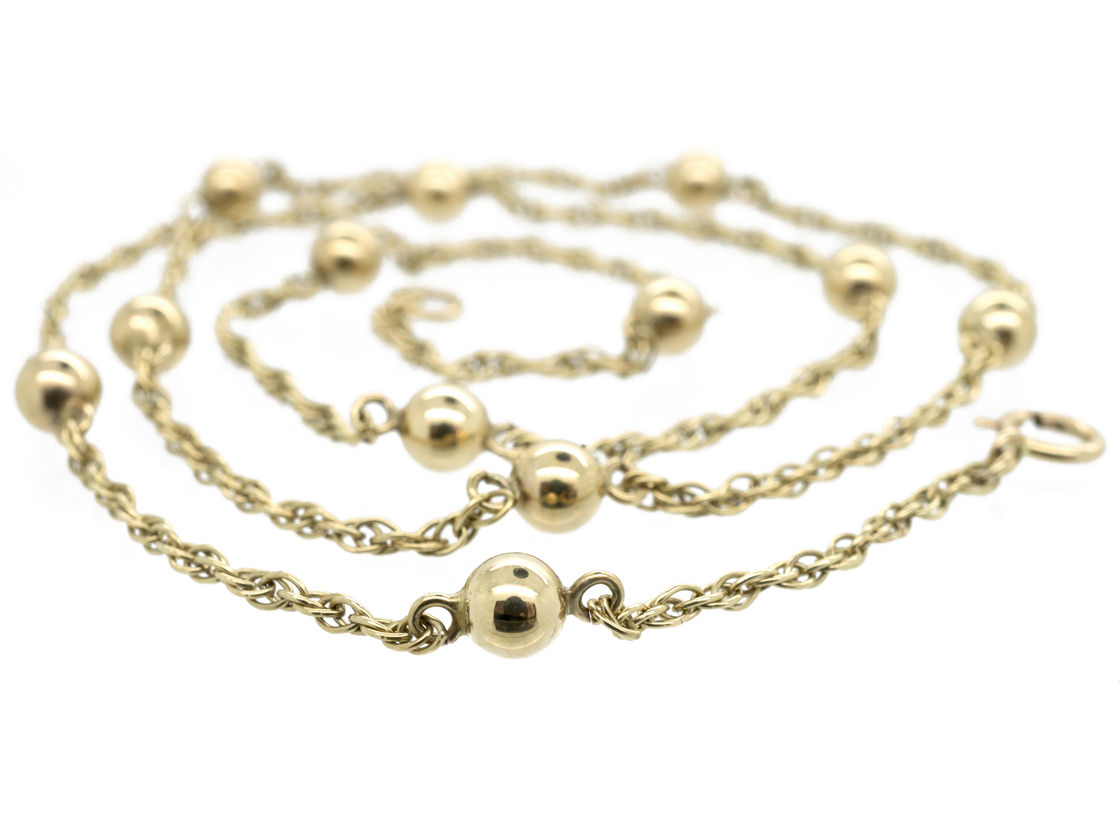 9ct Gold Bobbles Chain (244G) | The Antique Jewellery Company