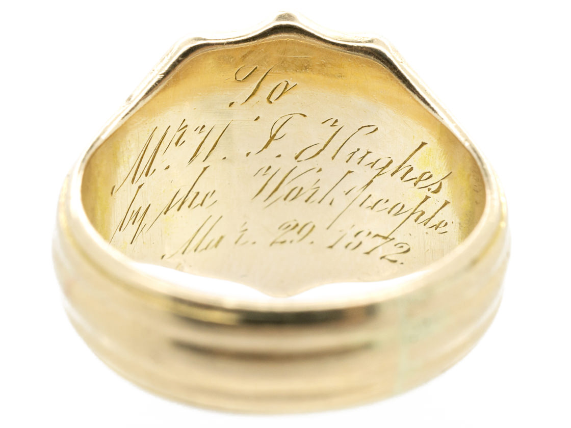 Victorian 18ct Gold Signet Ring Set With a Shield Shaped Bloodstone ...