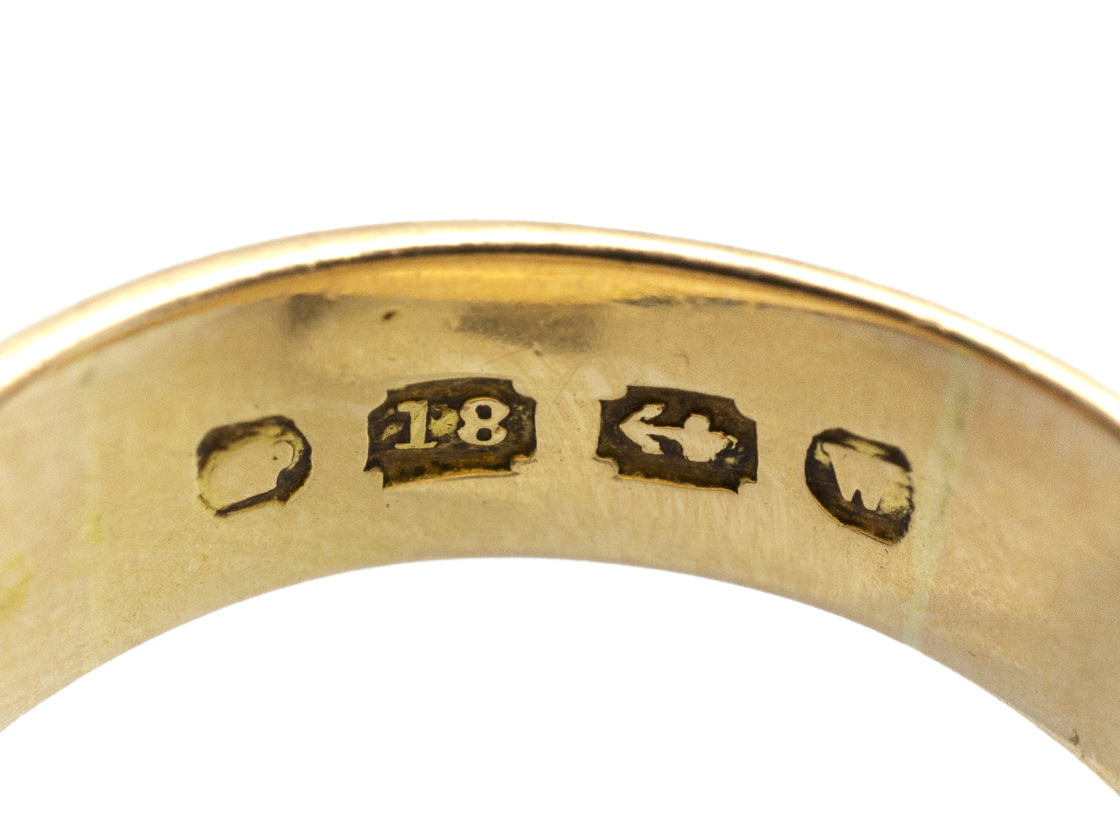 Victorian 18ct Gold Signet Ring Set With a Shield Shaped Bloodstone ...